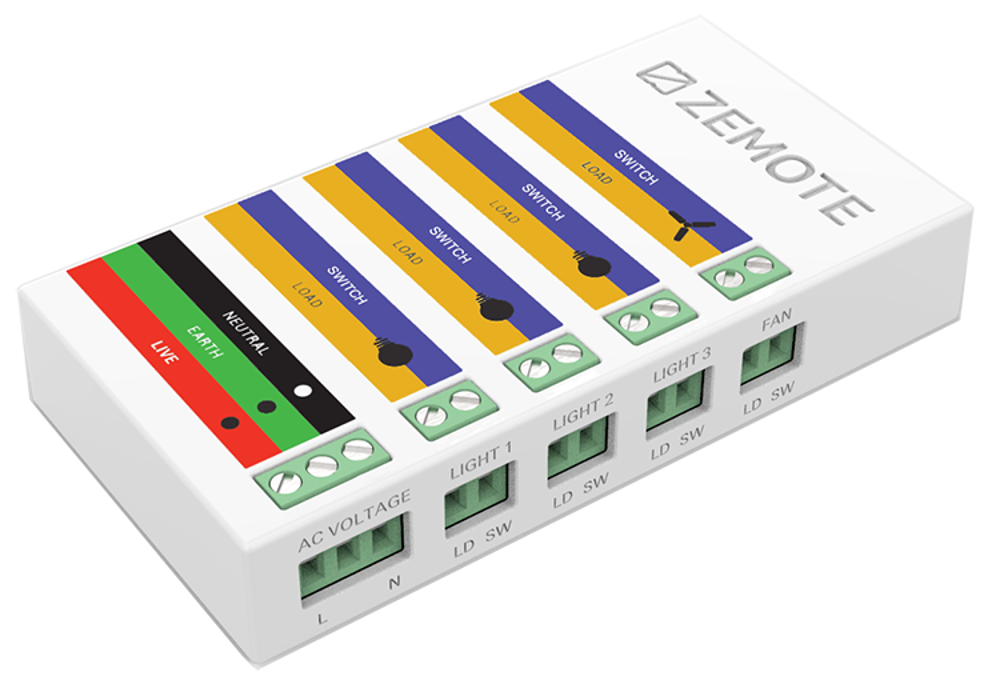Full Details of Zemote Automation Switches - Accessories - Light Fan Module